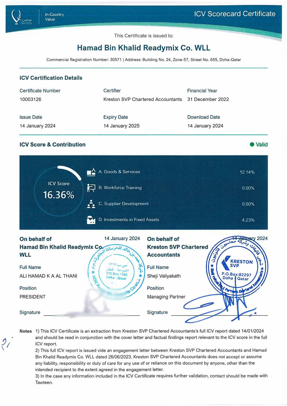 ICV Certificates – HBK Remix